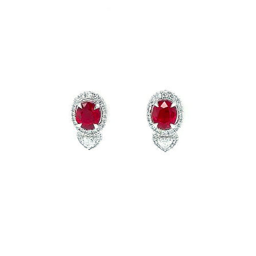 Ruby Diamond Earrings - RENEL00158 – Chong Hing Jewelers