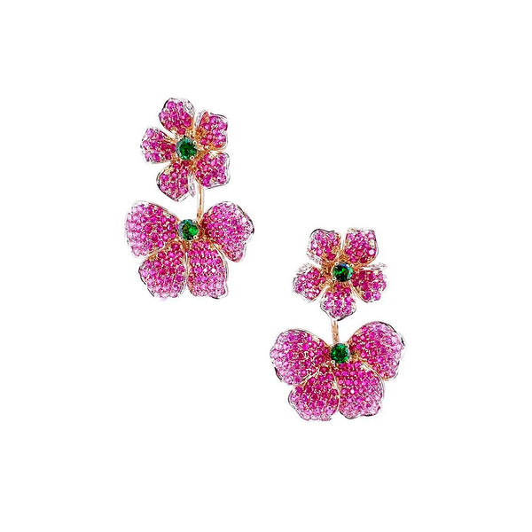 Ruby and Pink Sapphire Flower Earrings - REPEJ00028 – Chong Hing Jewelers