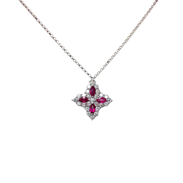 Roberto Coin Princess Flower Ruby and Diamond Pendant with Chain – Chong Hing Jewelers